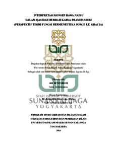 INTERPRETASI KONSEP HAWA NAFSU DALAM QASIDAH BURDAH KARYA IMAM BUSHIRI (PERSPEKTIF TEORI FUNGSI ...